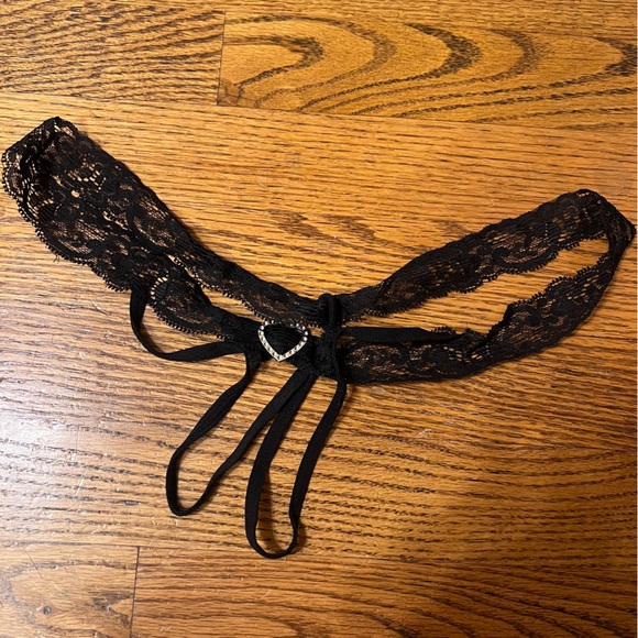 Yandy | Intimates & Sleepwear | New Wo Tags Black Lace Crotchless Thong ...